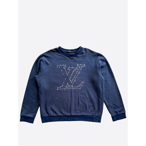 Louis Vuitton | Shirts | Louis Vuitton Navy Lv Stitch Crewneck | Poshmark